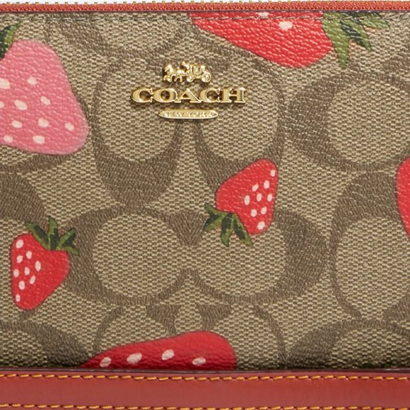 Coach | Bags | Coach Long Zip Around Wallet In Signature Canvas With ...